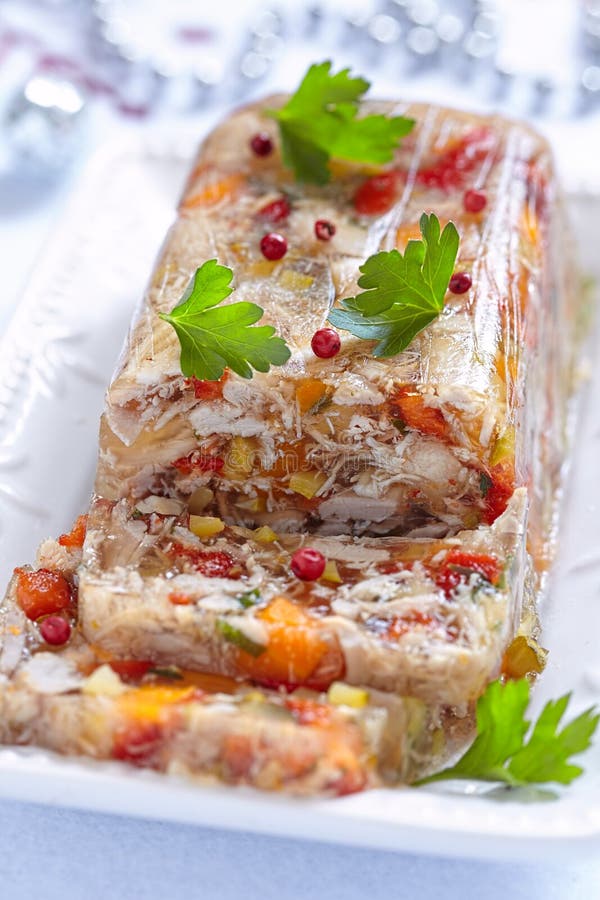 Rabbit Galantine with Vegetables Stock Image - Image of jelly ...