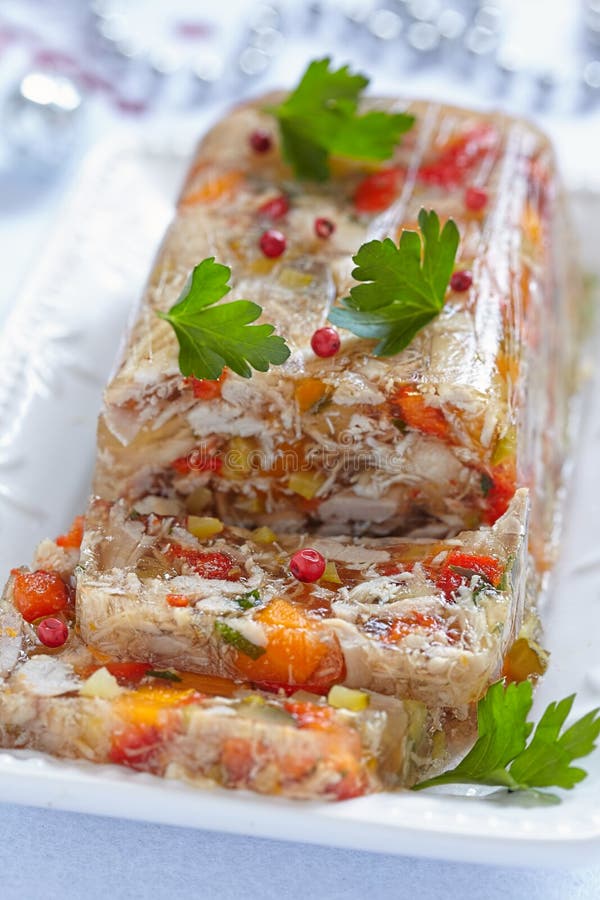Rabbit Galantine with Vegetables Stock Image - Image of aspic, homemade ...