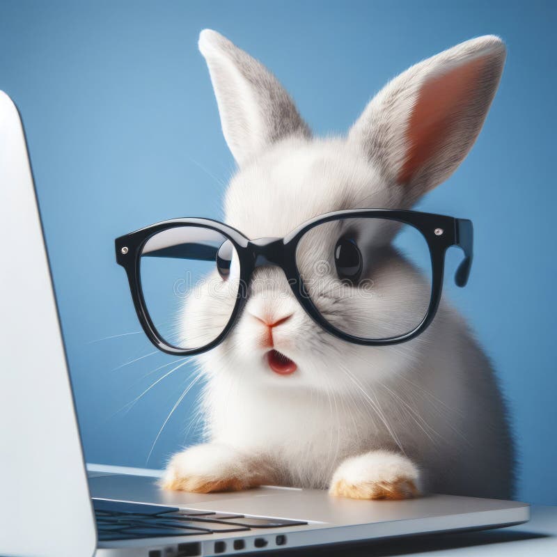 A Rabbit with Glasses and a Surprised Look on Her Face is Looking at a ...