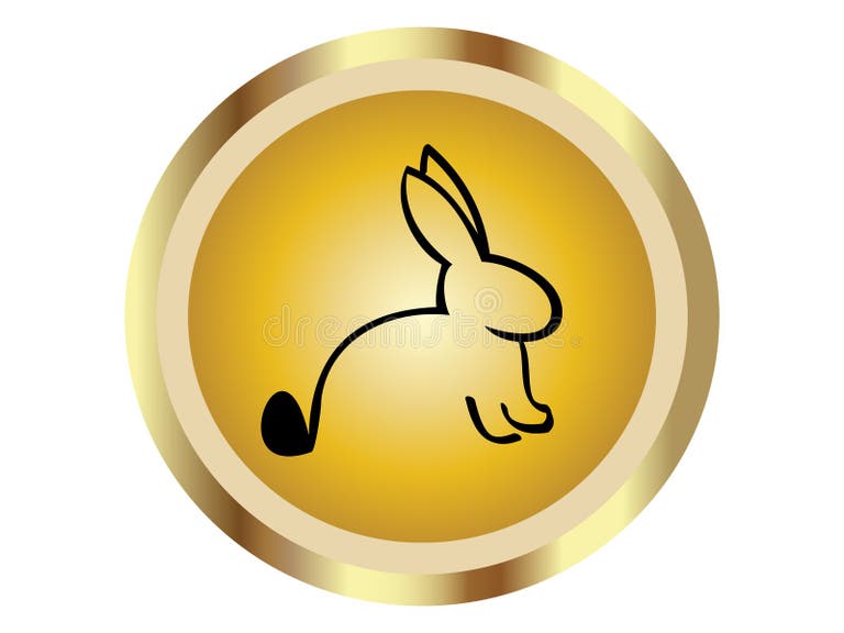 Rabbit in gold icon stock vector. Illustration of child - 19502313