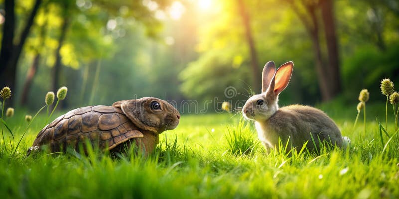 Rabbit in the Grass and Turtle in the Forest Rabbit and the Turtle AI ...