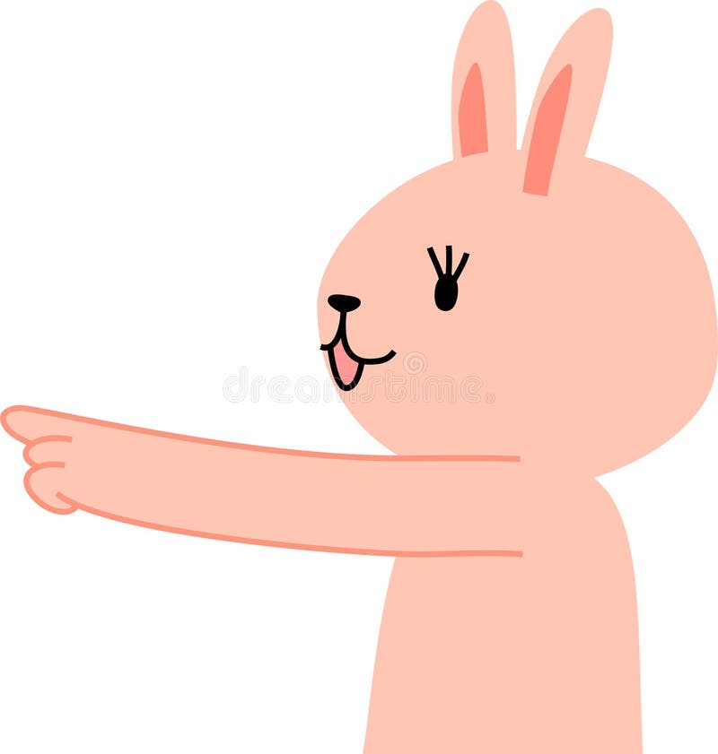 Rabbit that Guides You by Pointing Your Finger Stock Vector ...