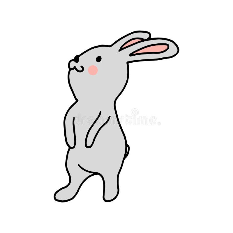 Rabbit Hand-drawn Contour Line Drawing. Easter Bunny.for Postcards ... Rabbit Hand-drawn Contour Line Drawing. Easter Bunny.for Postcards ...