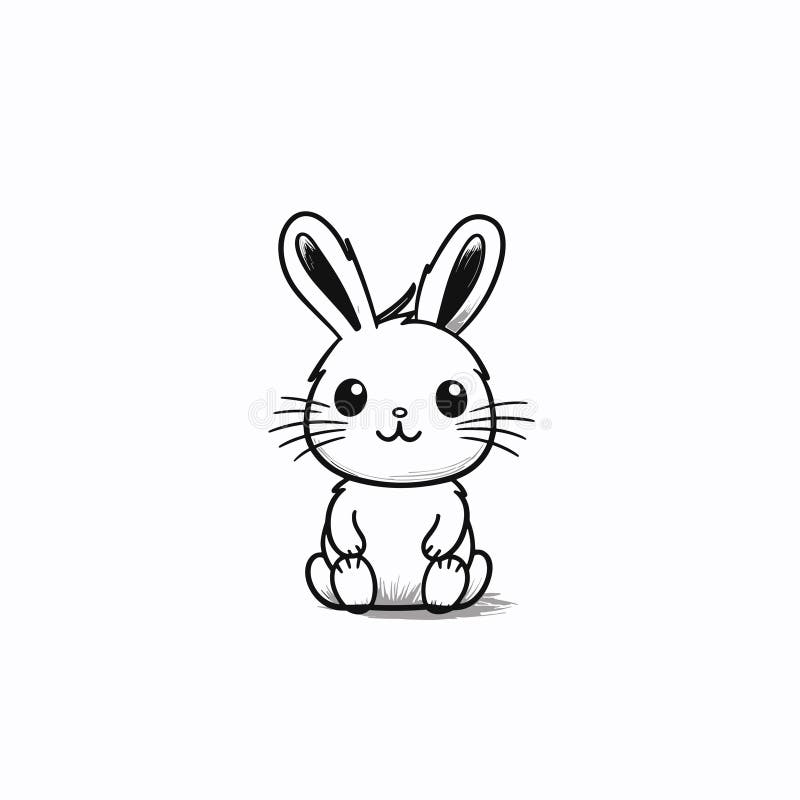 Rabbit Hand-drawn Illustration. Rabbit. Vector Doodle Style Cartoon ...