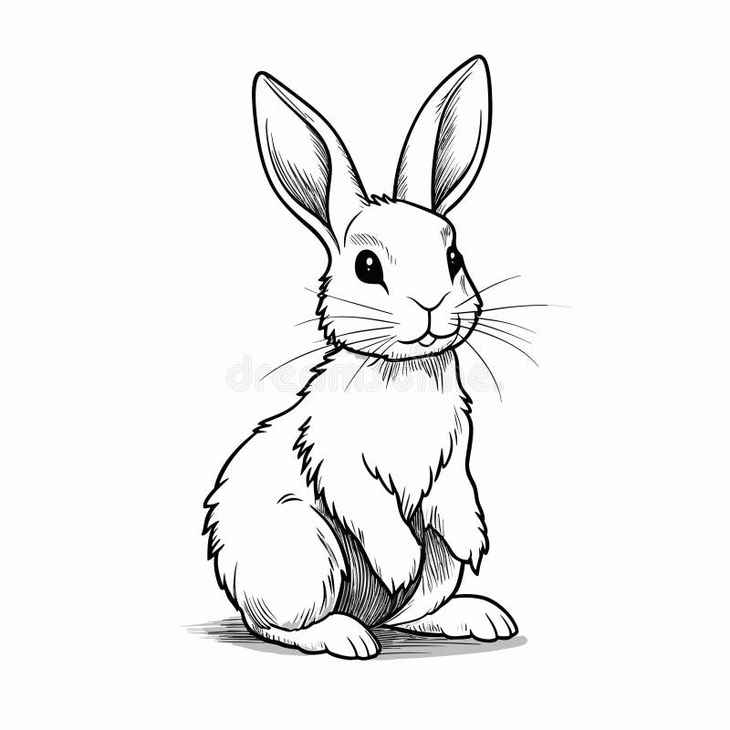 Rabbit Hand-drawn Illustration. Rabbit. Vector Doodle Style Cartoon ...