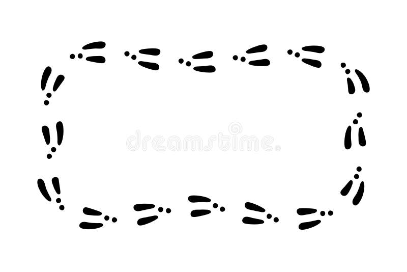 Rabbit or Hare Footprint Trail. Bunny Foot Prints on Snow. Rabbit Paw ...