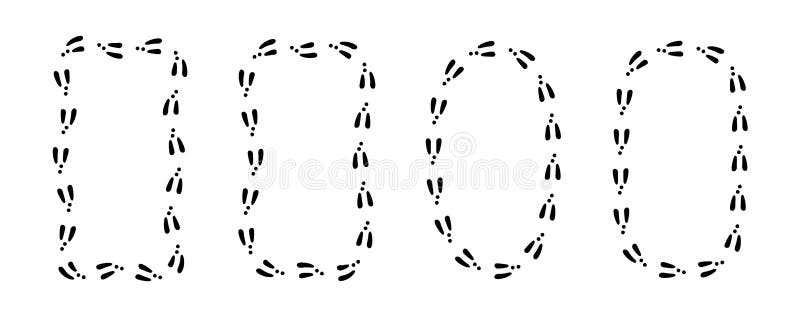 Rabbit or Hare Footprint Trail. Bunny Foot Prints on Snow. Rabbit Paw ...