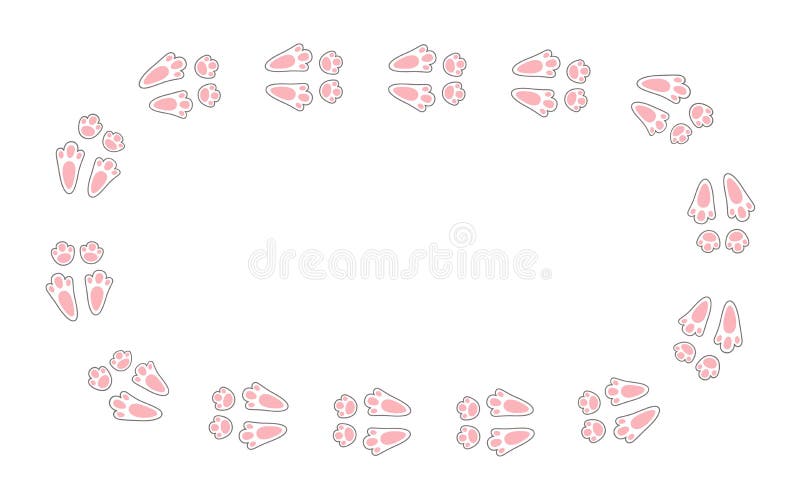 Rabbit or Hare Footprint Trail. Easter Bunny Foot Prints. Rabbit Paw ...