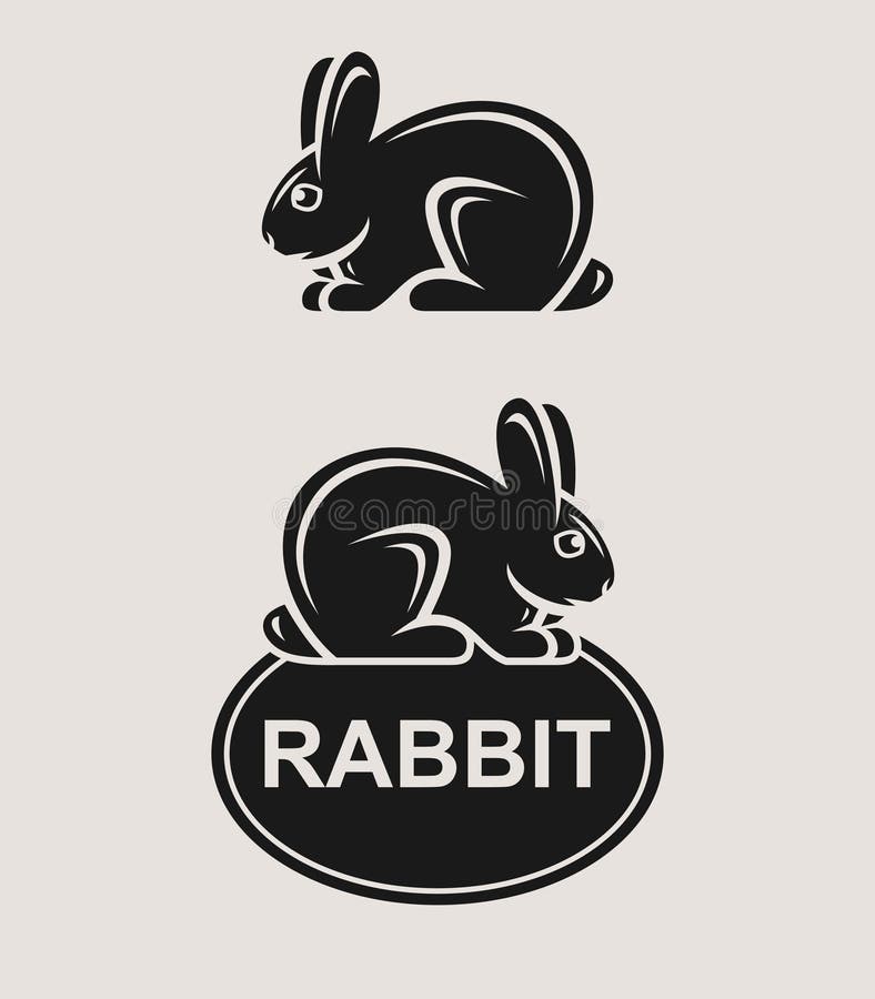 Rabbit and Hare Set. Collection Rabbit Icons Stock Illustration ...