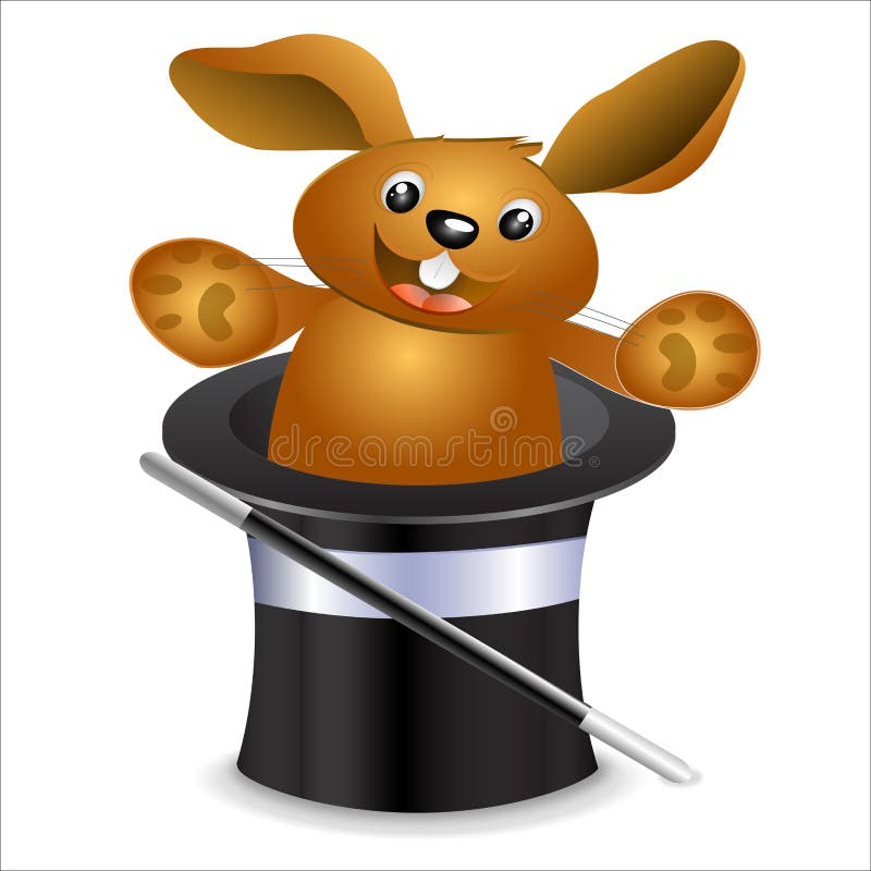 Rabbit in a hat stock vector. Illustration of hand, easter - 17932001