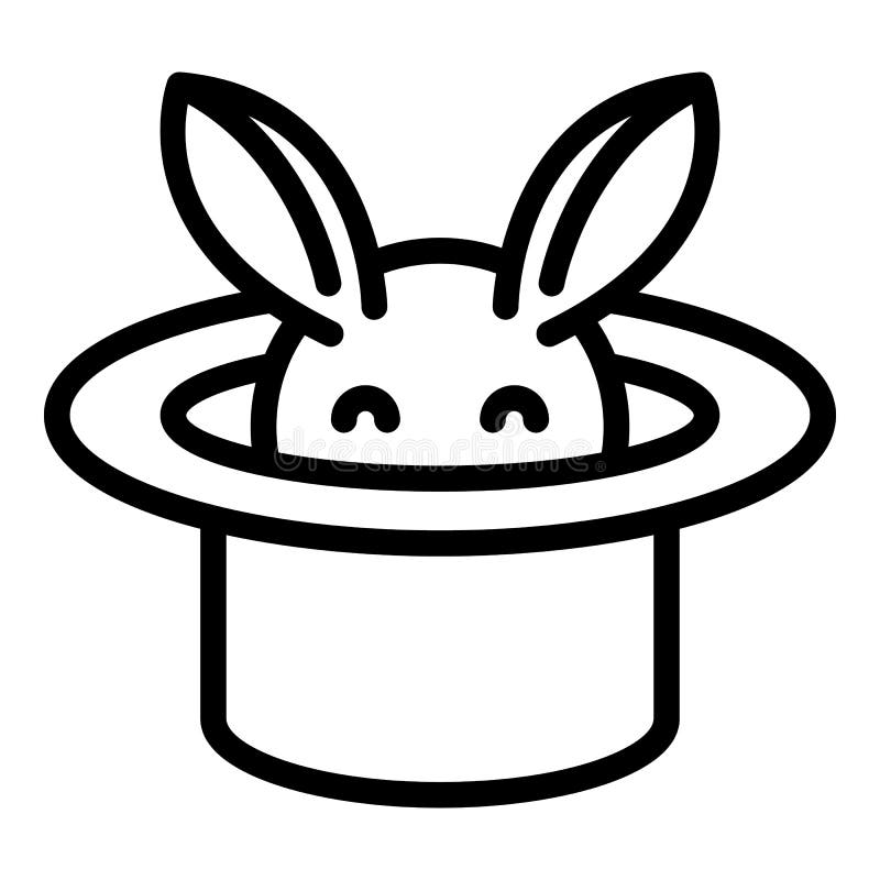 Rabbit Hat Icon Outline Vector. Magic Cap Stock Illustration ...