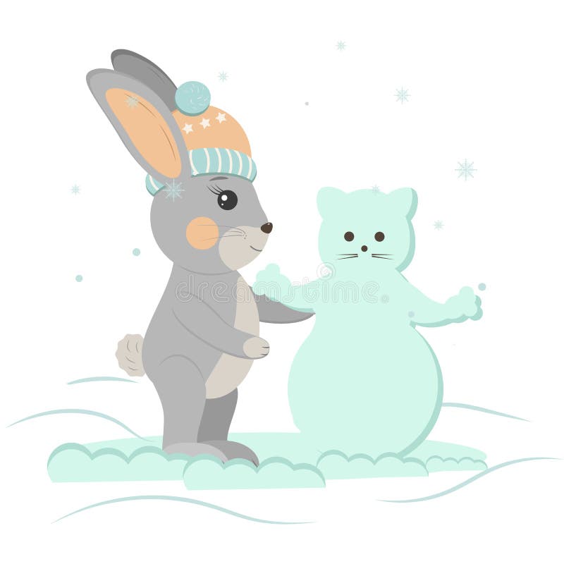 Snowball Rabbit Carrot Cartoon Stock Illustrations – 25 Snowball Rabbit ...