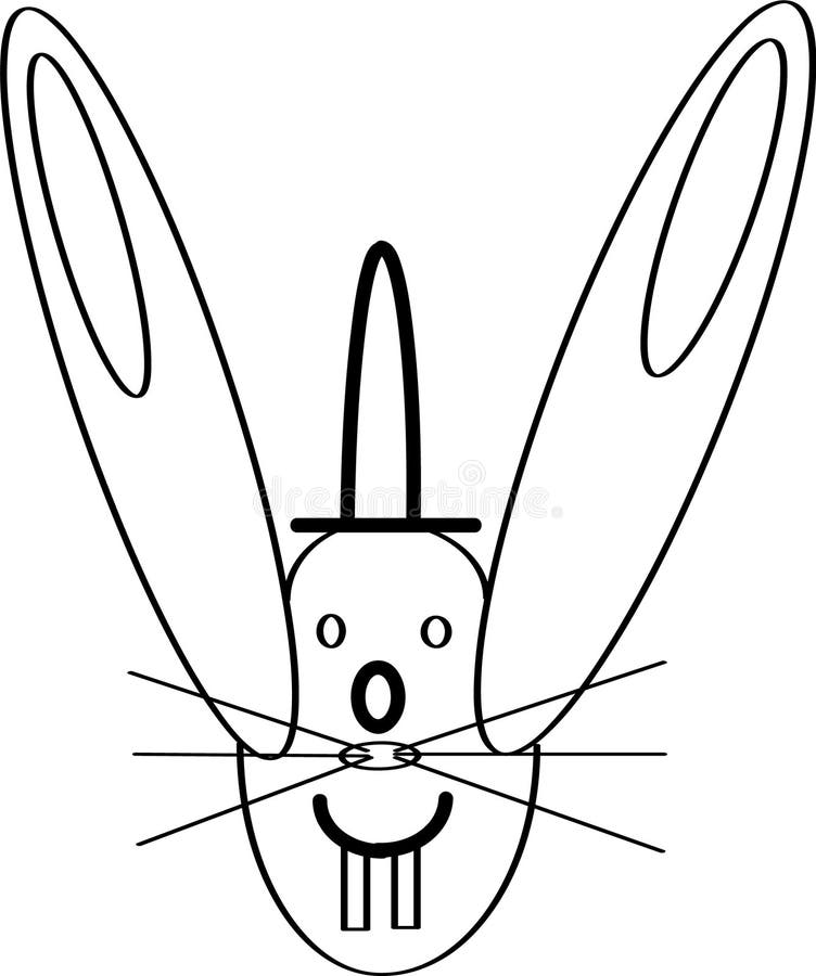 Rabbit Head Vector on the Picture Stock Vector - Illustration of vector ...