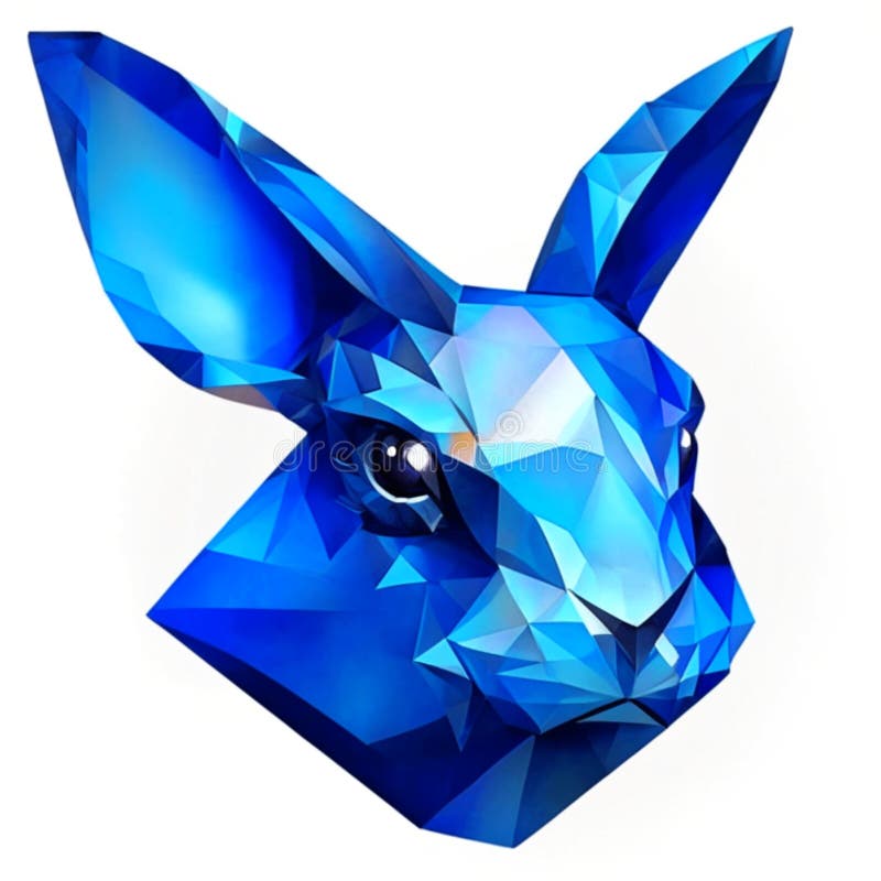 Rabbit Head Logo. Vector Illustration of a Rabbit Head with Wings Stock ...