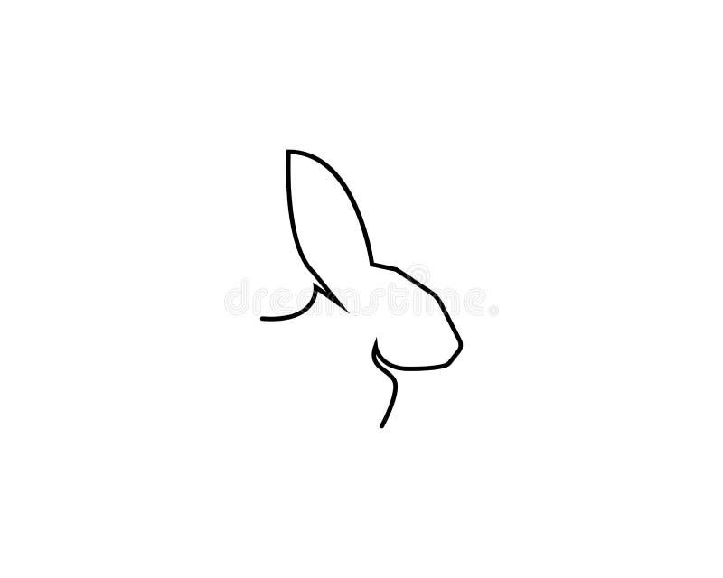 Rabbit Head Line Vector Illustration Stock Vector - Illustration of ...