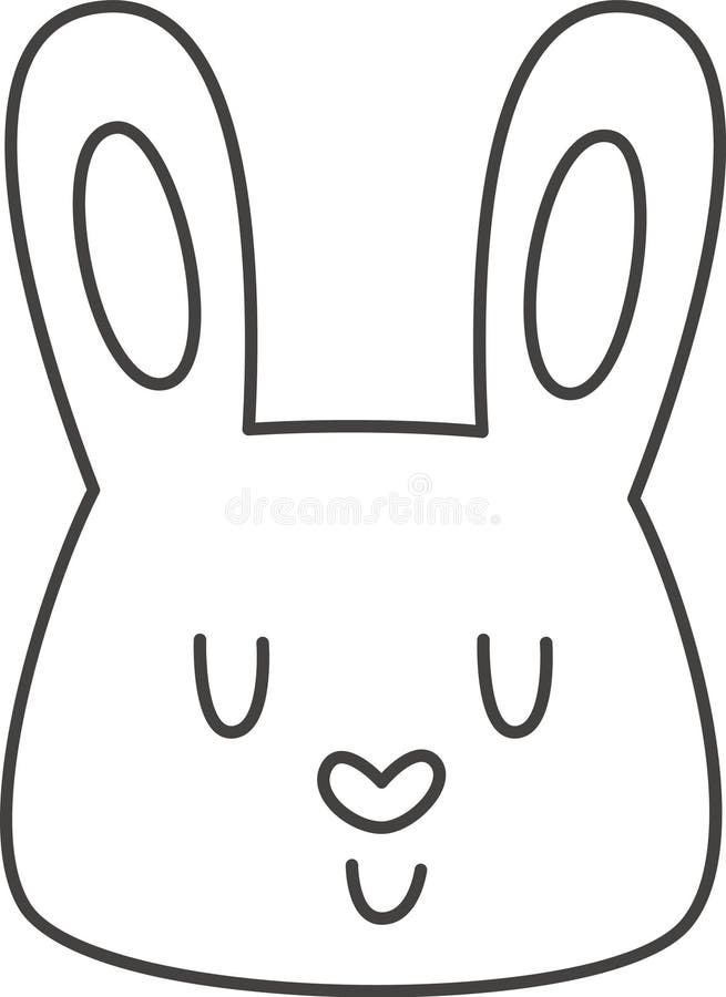 Rabbit Head Outline stock vector. Illustration of head - 321740971