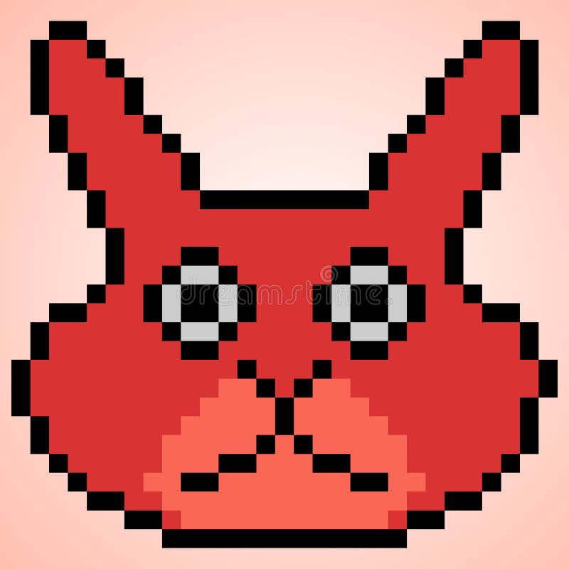 Rabbit head with pixel art stock vector. Illustration of bunny - 276953752