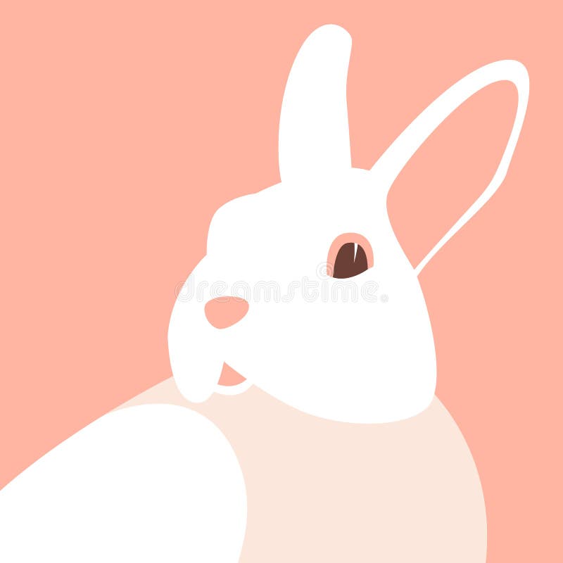Rabbit Head Vector Illustration Flat Style Front Stock Vector ...