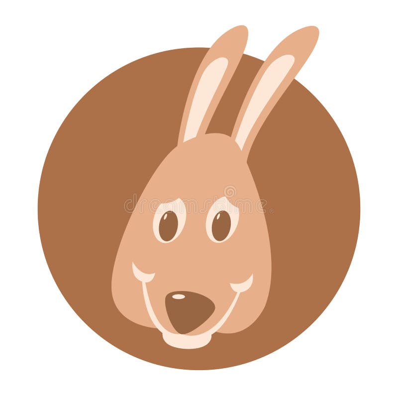 Rabbit Head Cartoon Vector Illustration Flat Style Front Stock Vector ...