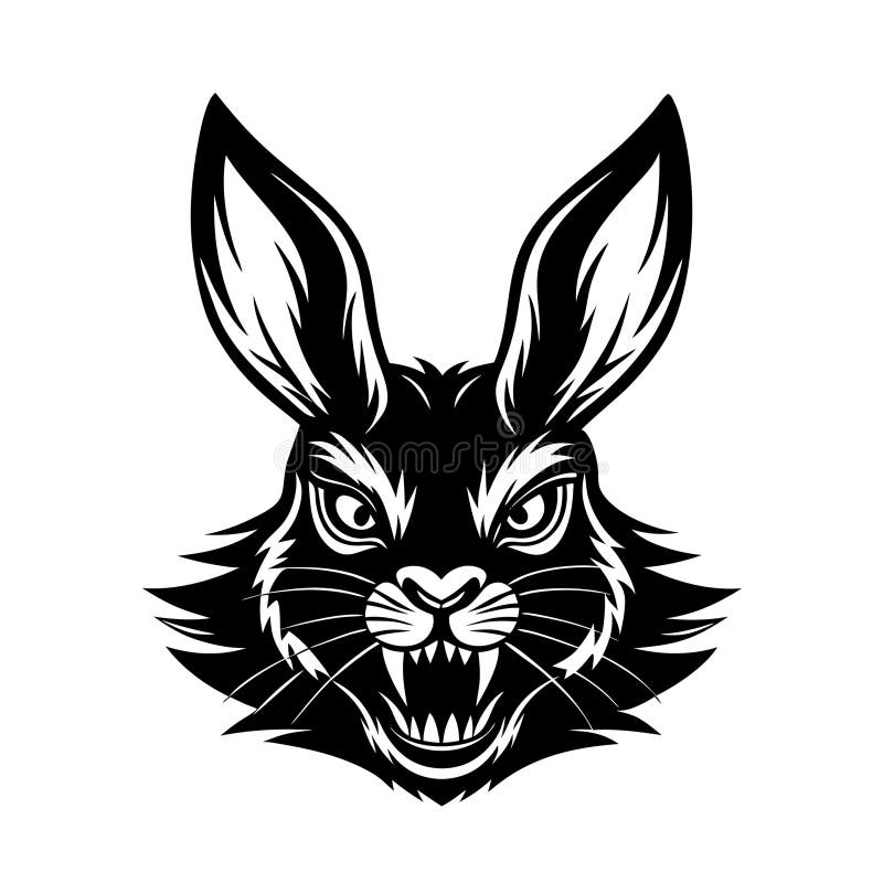 Rabbit Head Vector Silhouette Art Illustration Stock Illustration ...