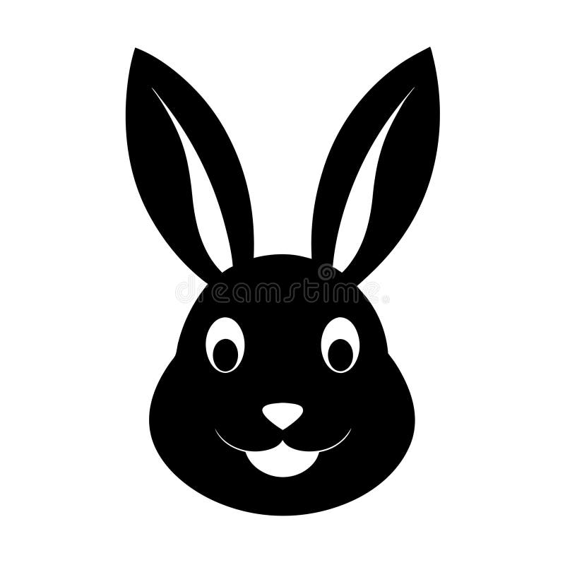 Rabbit Head Vector Silhouette Art Illustration Stock Vector ...