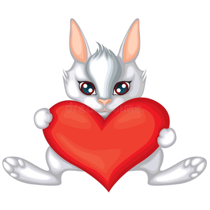 Rabbit with a heart stock vector. Illustration of heart - 22495326