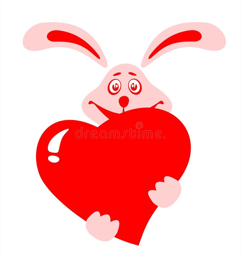 Rabbit holds love heart stock vector. Illustration of rodent - 17992099