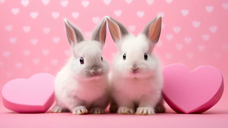 Rabbit and Heart Bunny with Heart Rabbit with Heart Stock Illustration ...