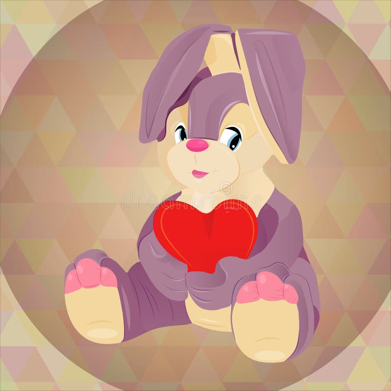 Rabbit with heart stock vector. Illustration of positivity - 48382365