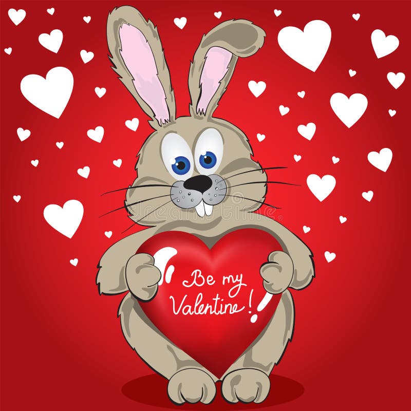 Rabbit with Heart stock vector. Illustration of cute - 36816368