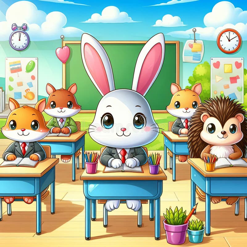 Educational Animal Antics stock illustration. Illustration of rabbit ...