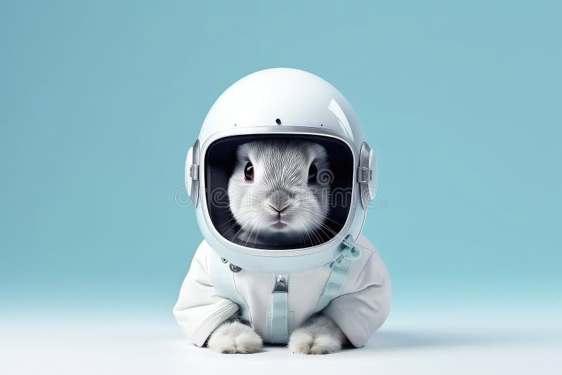 Rabbit in Helmet on White Background Stock Image - Image of icon ...