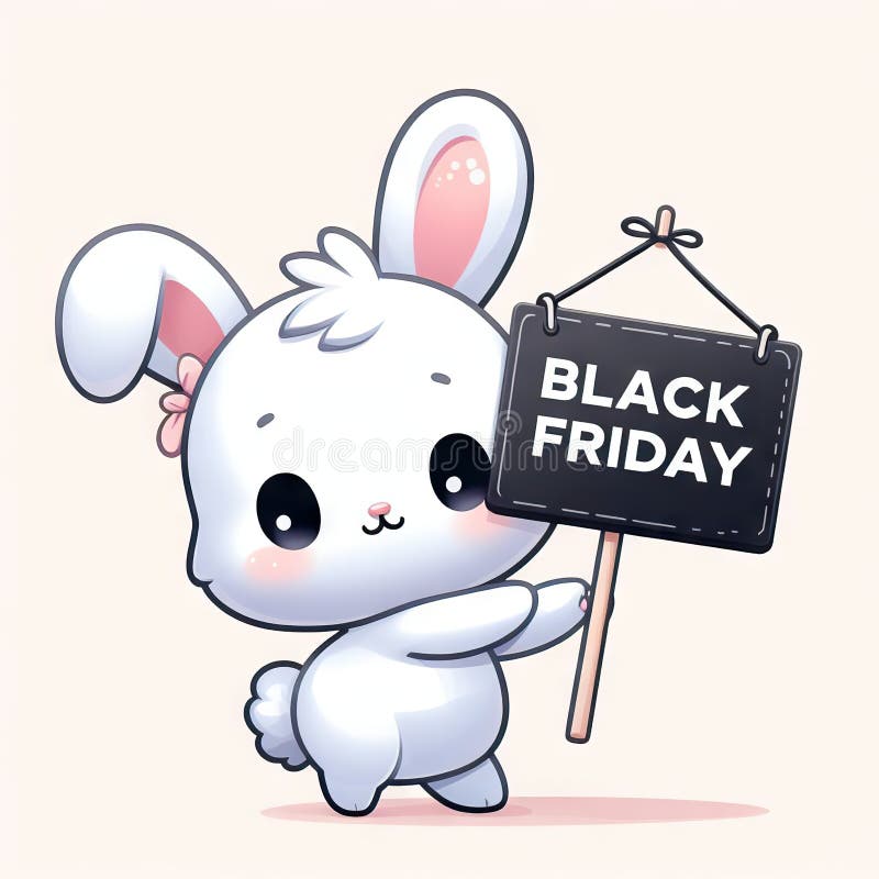 Rabbit Holding a Blank Banner Design for Your Mock Up Text. Stock ...