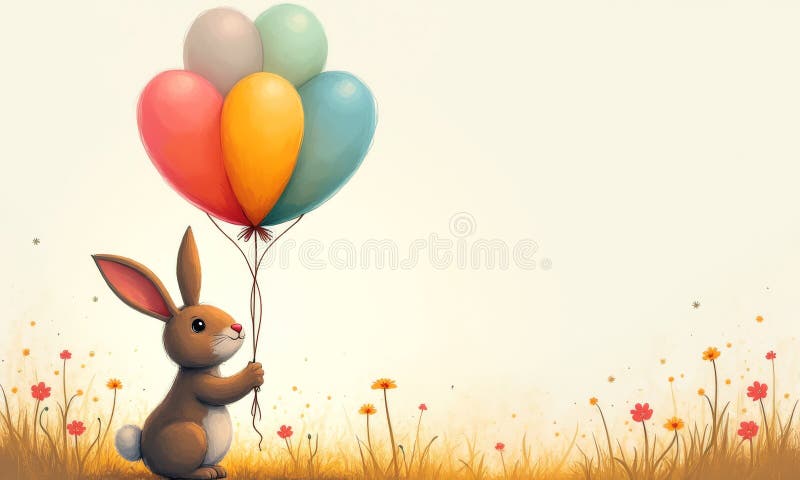 Festival Rabbit Holding Balloons Stock Photos - Free & Royalty-Free ...
