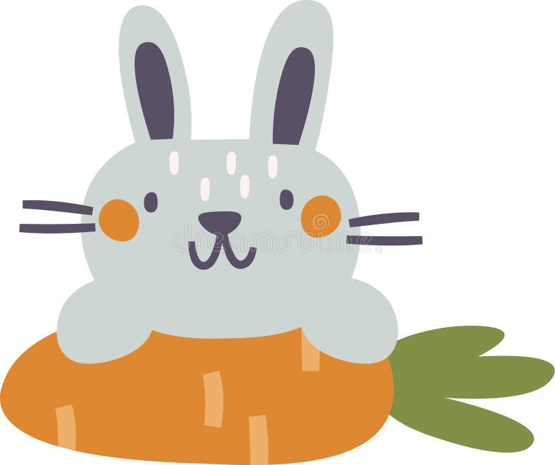 Rabbit Holding Carrot stock vector. Illustration of smile - 303543794