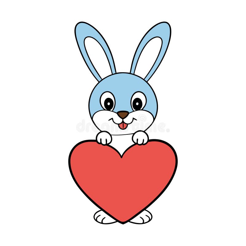 Rabbit Holding a Heart Vector Art Illustration Stock Vector ...
