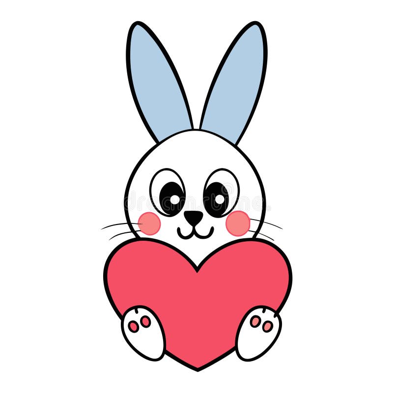 Rabbit Holding a Heart Vector Art Illustration Stock Vector ...