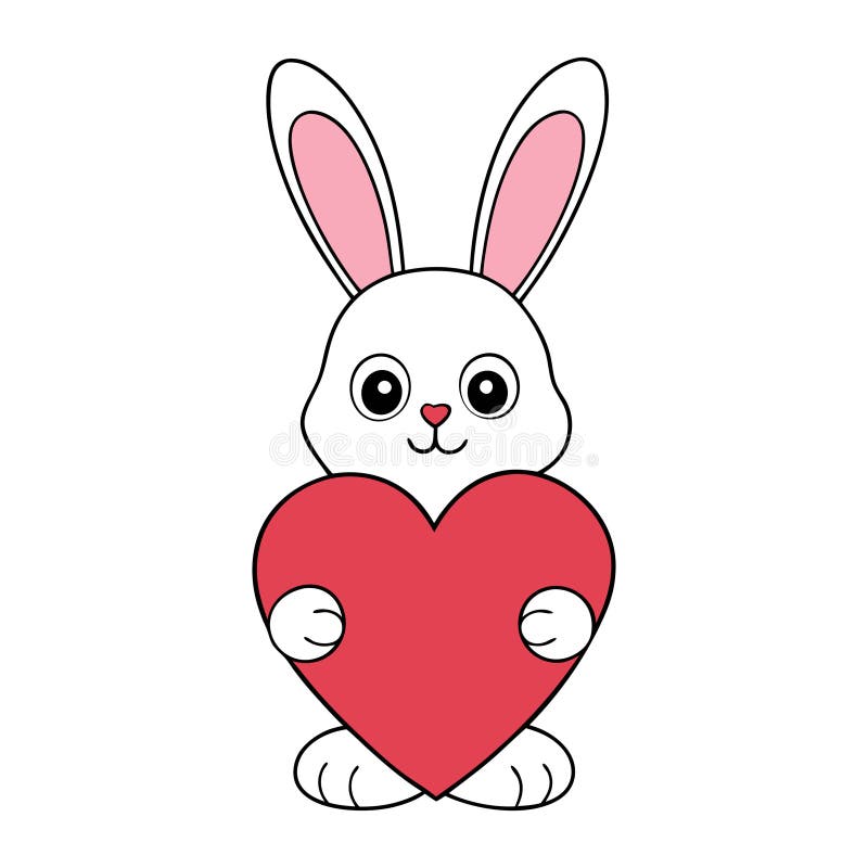 Rabbit Holding a Heart Vector Art Illustration Stock Vector ...