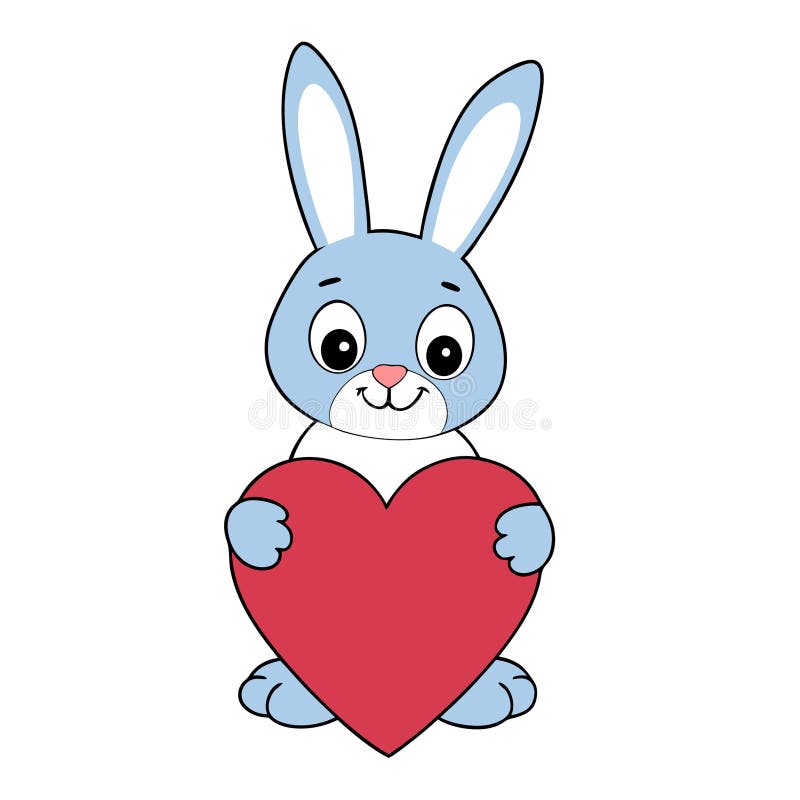 Rabbit Holding a Heart Vector Art Illustration Stock Vector ...