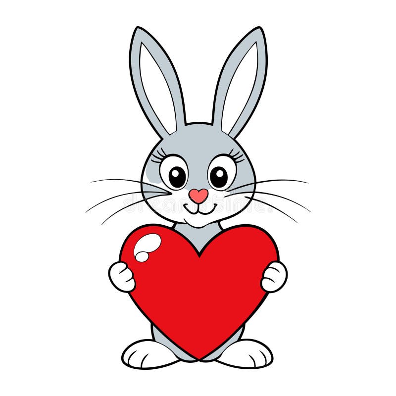 Rabbit Holding a Heart Vector Art Illustration Stock Vector ...