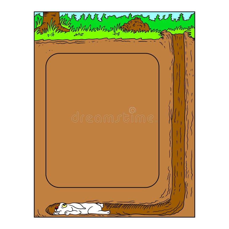 Rabbit hole frame template stock vector. Illustration of template ...