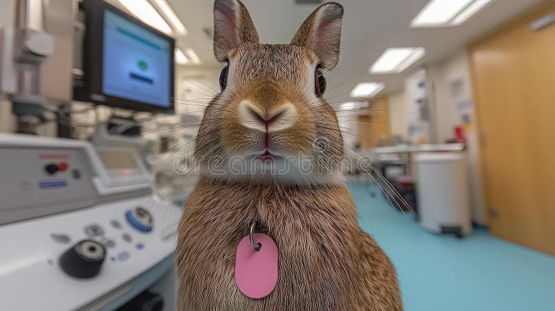 Rabbit in Hospital Room - Curious Pet in Medical Setting Stock Photo ...