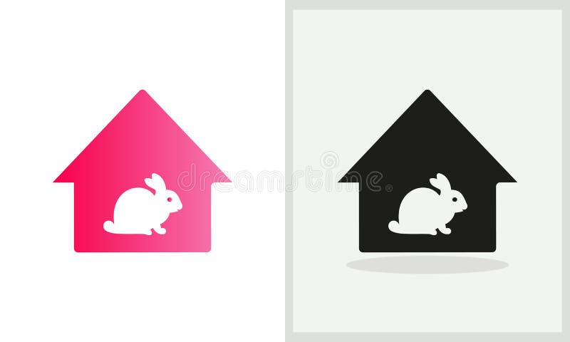 Rabbit House Logo Design. Home Logo with Rabbit Concept Vector Stock ...
