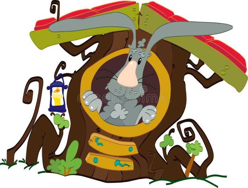 Rabbit House Logo Design. Cute Bunny Grass Vector Graphic Icon. Stock ...