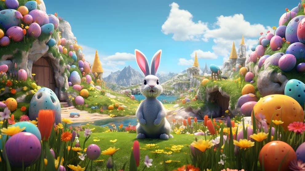 The Rabbit in the House of Wishes Stock Photo - Image of generated ...