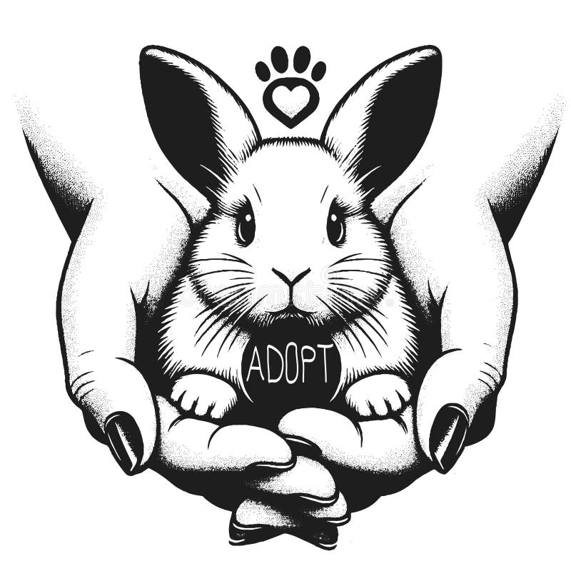 The rabbit in human hands stock vector. Illustration of compassion ...