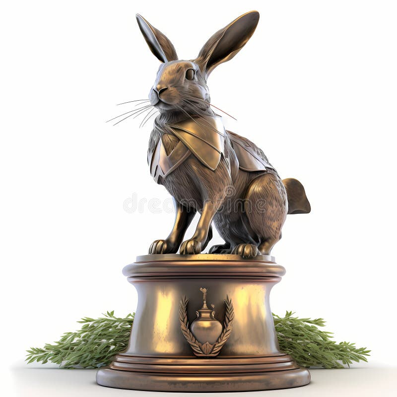 Rabbit Hunter Trophy. Generative AI Stock Illustration - Illustration ...
