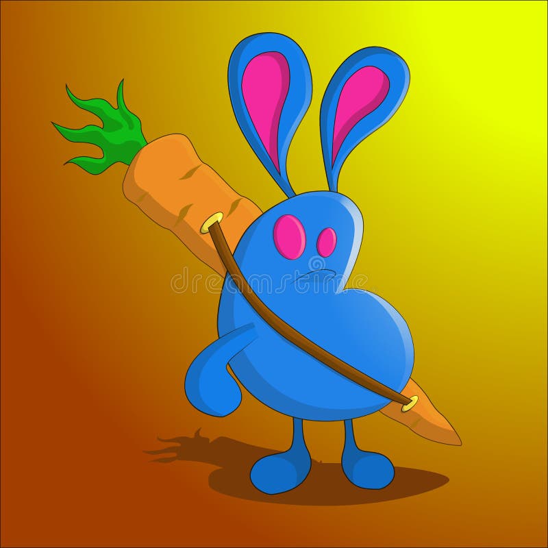 Rabbit and weapon stock vector. Illustration of kindergarten - 40853651