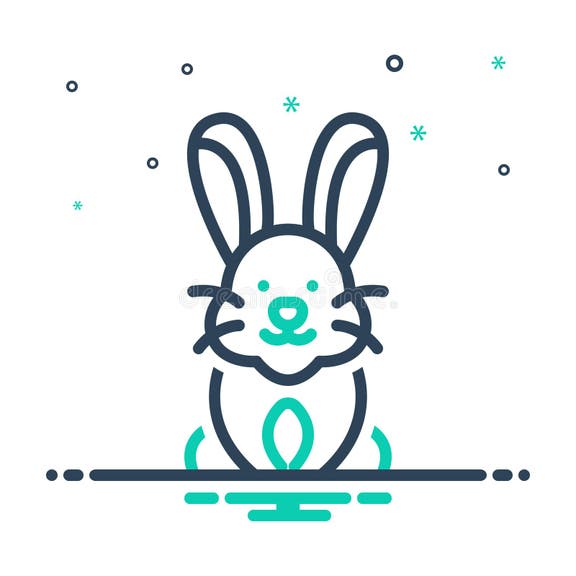Mix Icon for Rabbit, Coney and Furry Stock Vector - Illustration of ...
