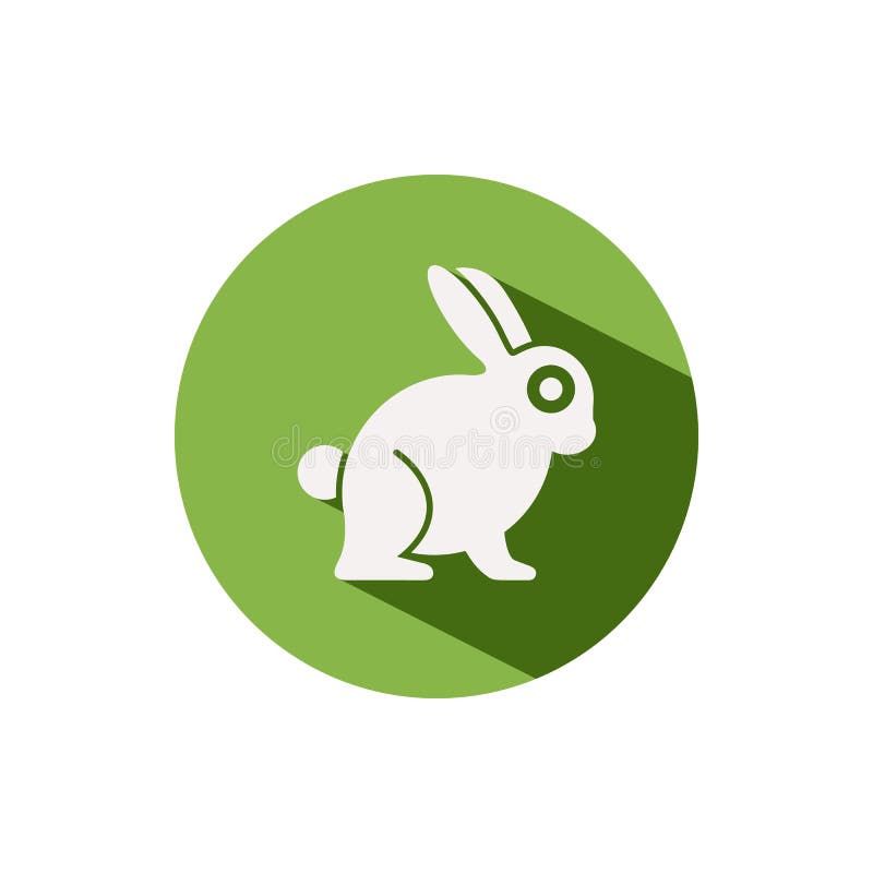 Rabbit. Icon on a Green Circle. Animal Vector Illustration Stock Vector ...